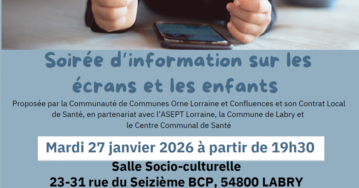 Soirée d'information sur l'impact des écrans sur les enfants - Accueil ...